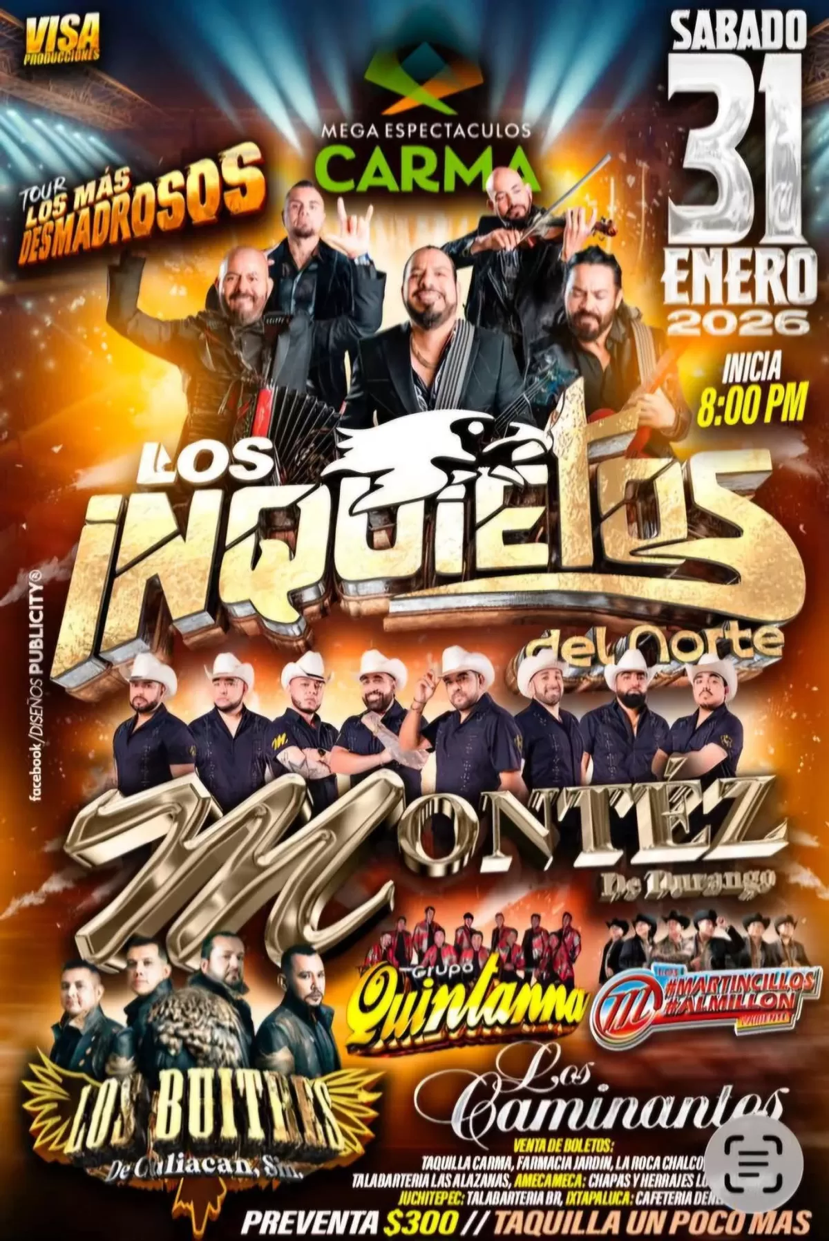 Inquietos del Norte, Montez de Durango y Buitres en Mega Espectáculos ...