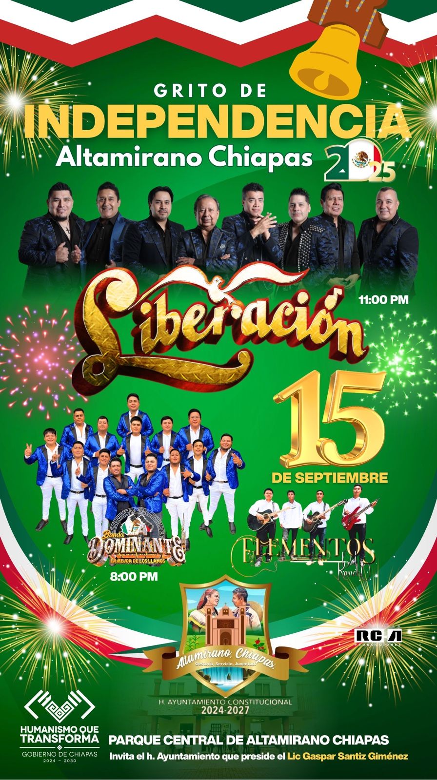 Grito de Independencia 2025 en Altamirano, Chiapas - Dónde Hay Feria