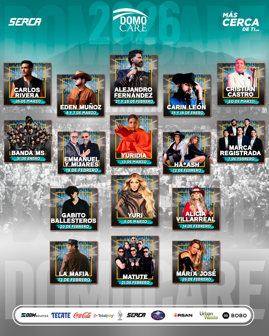 Cartelera Domo Care 2026: Conciertos, Fechas y Artistas Confirmados en ...