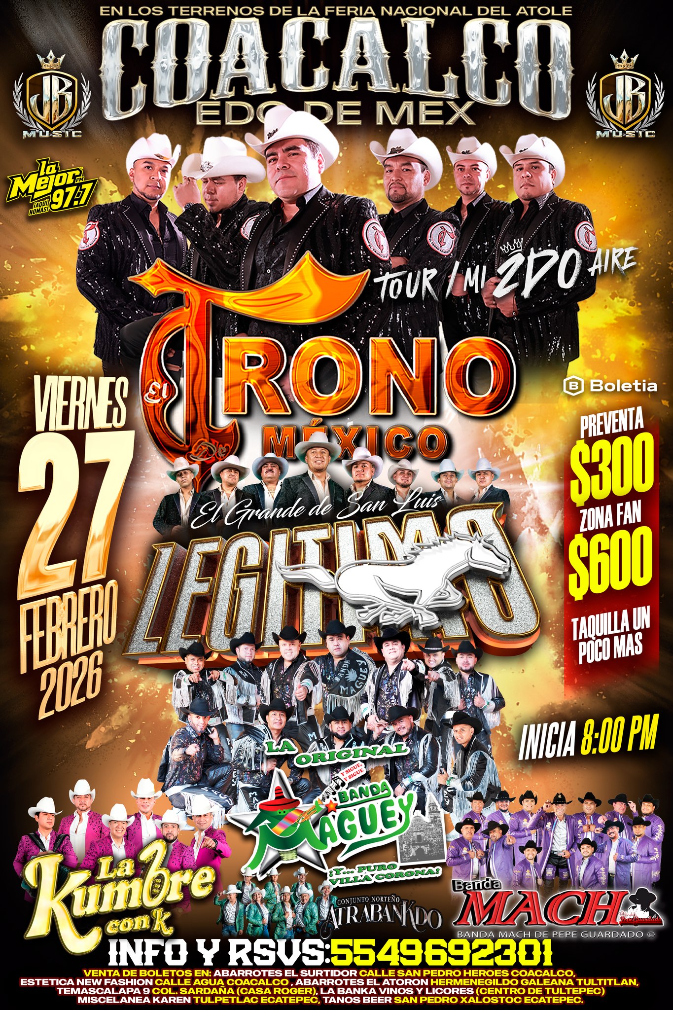 El Trono de México, Grupo Legítimo, Kumbre con K, Banda Maguey y Banda ...